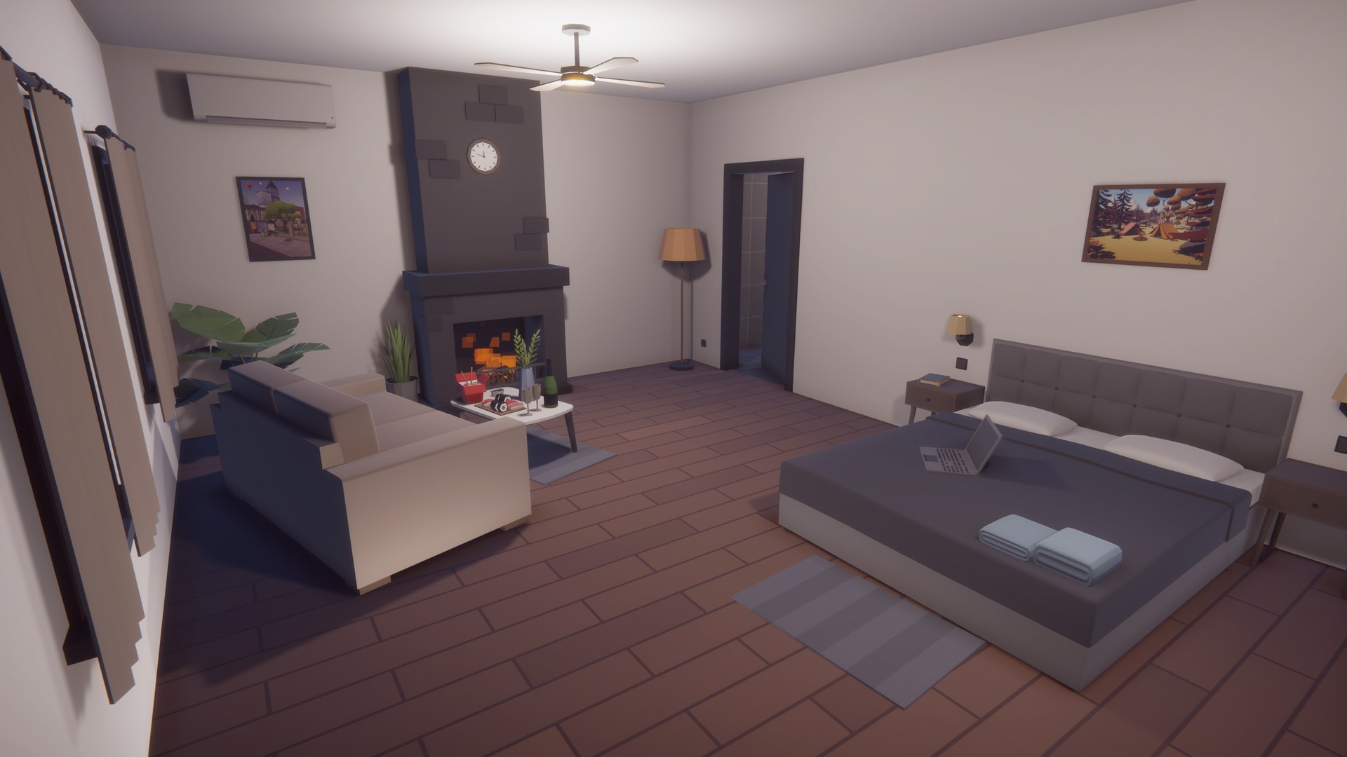 Low Poly House Interior And Exterior 3D Model - TurboSquid 1869976