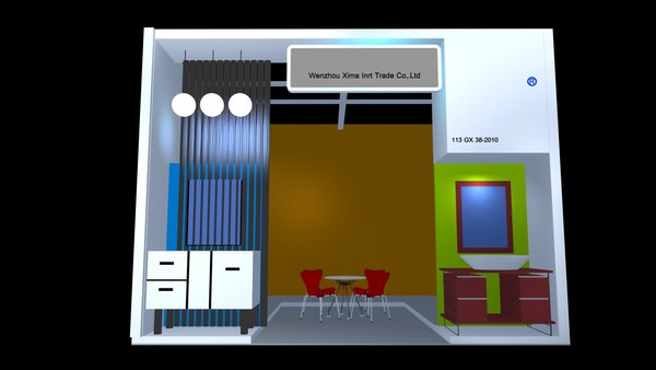 3D 1 side open stand booth model - TurboSquid 1955038