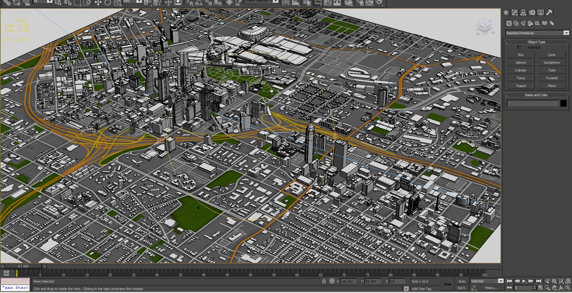 atlanta skyline 3d model
