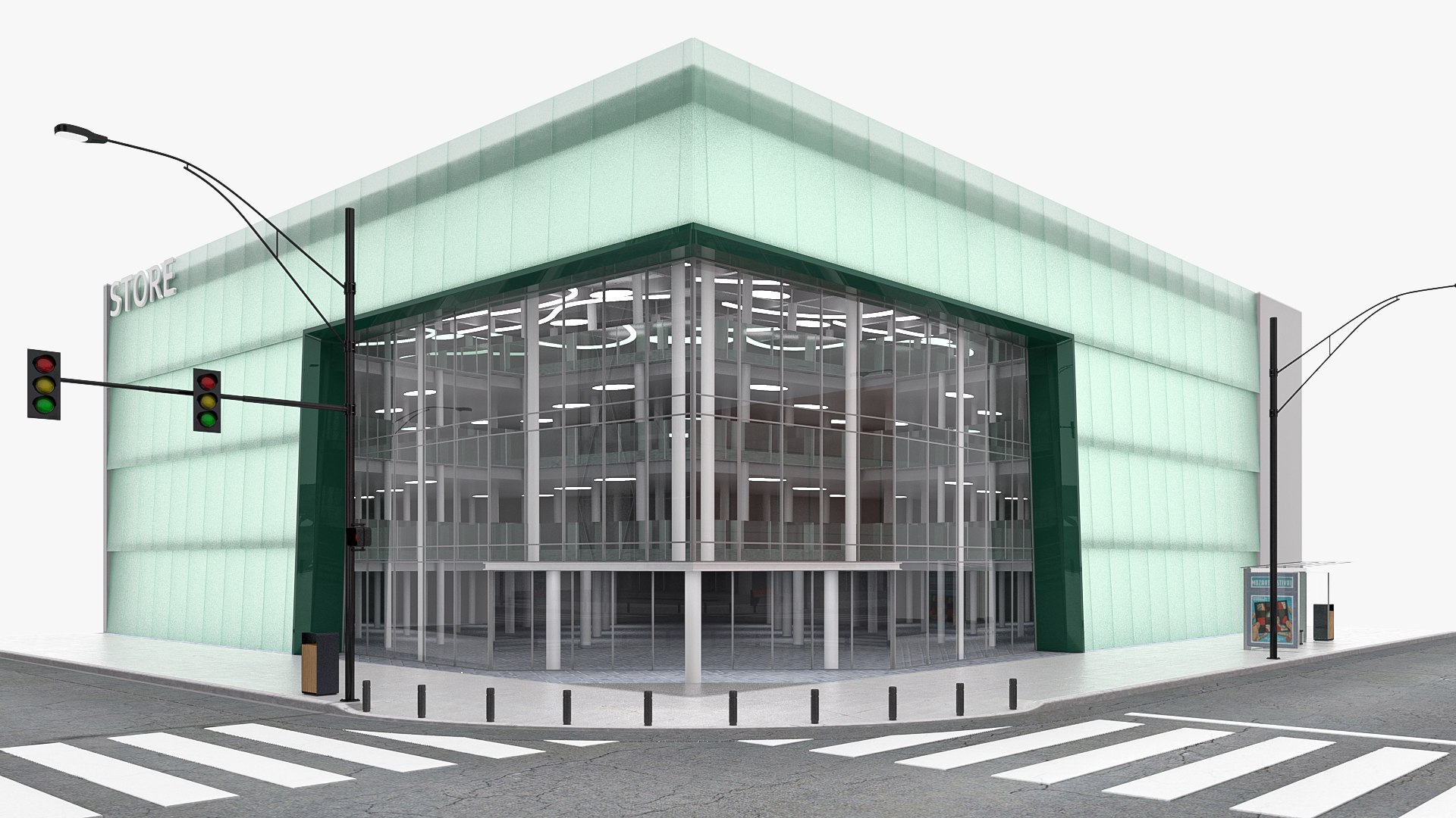 3D City Street Intersection 02 - TurboSquid 2154785