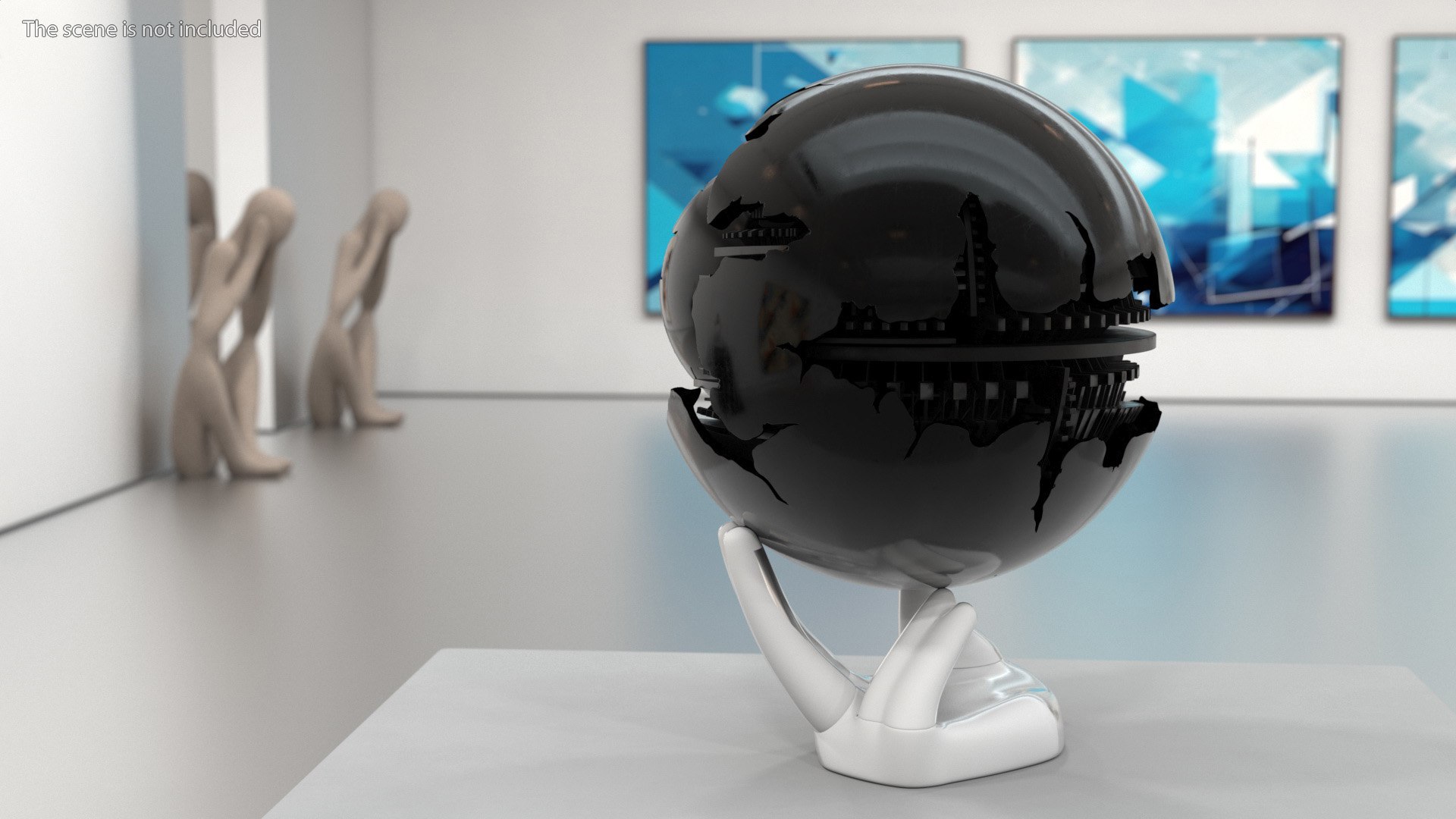 Black Fractured Sphere In Hand 3D Model - TurboSquid 2371418