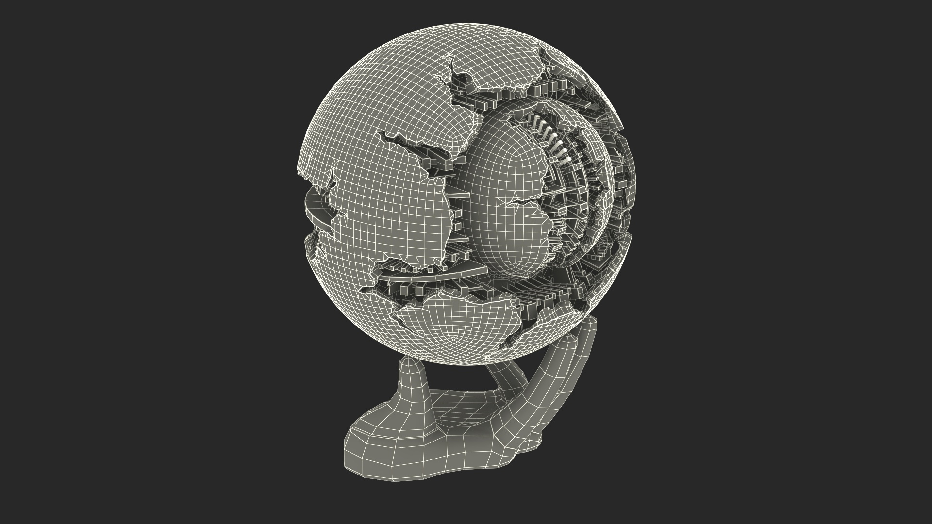Black Fractured Sphere In Hand 3D Model - TurboSquid 2371418