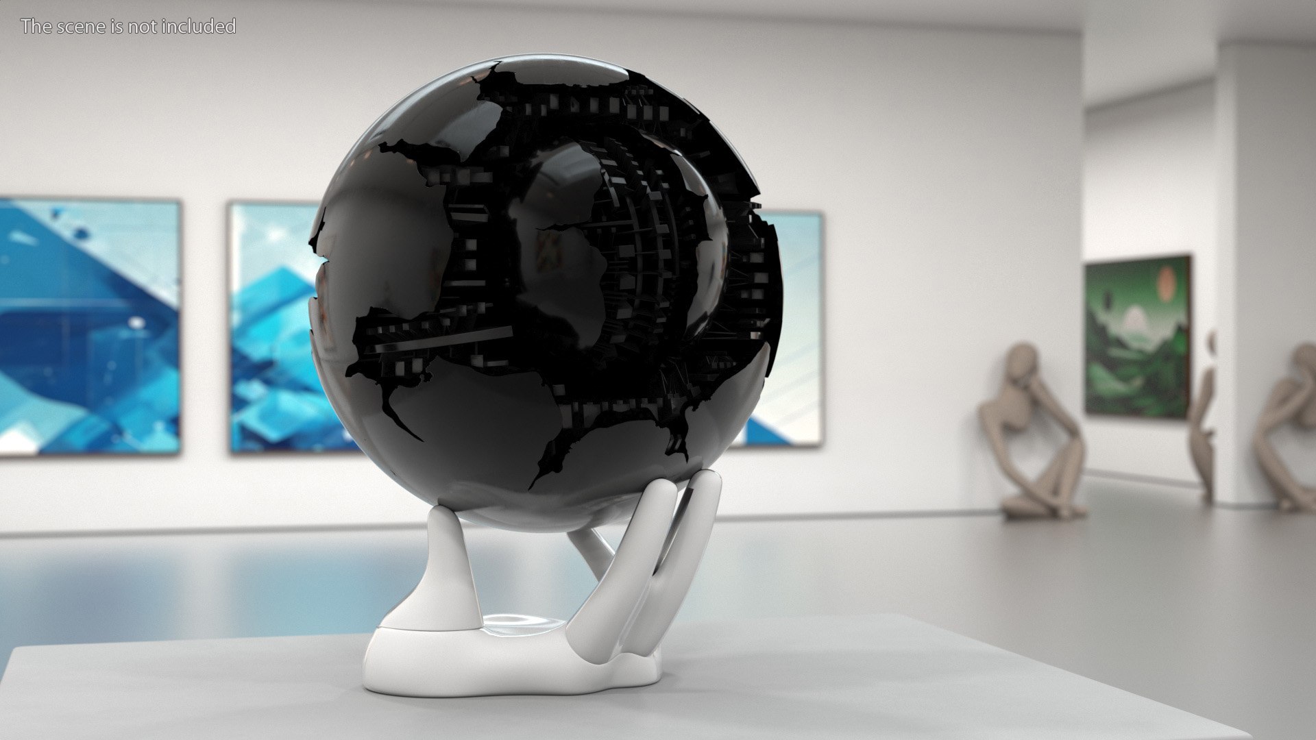 Black Fractured Sphere In Hand 3D Model - TurboSquid 2371418