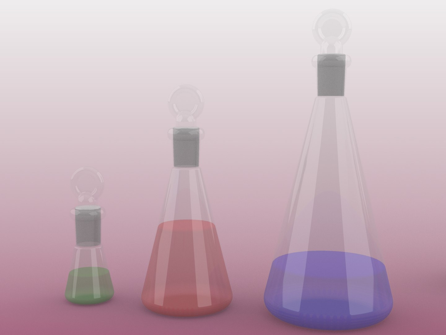 3D Set Of Chemistry Flasks - TurboSquid 1758250
