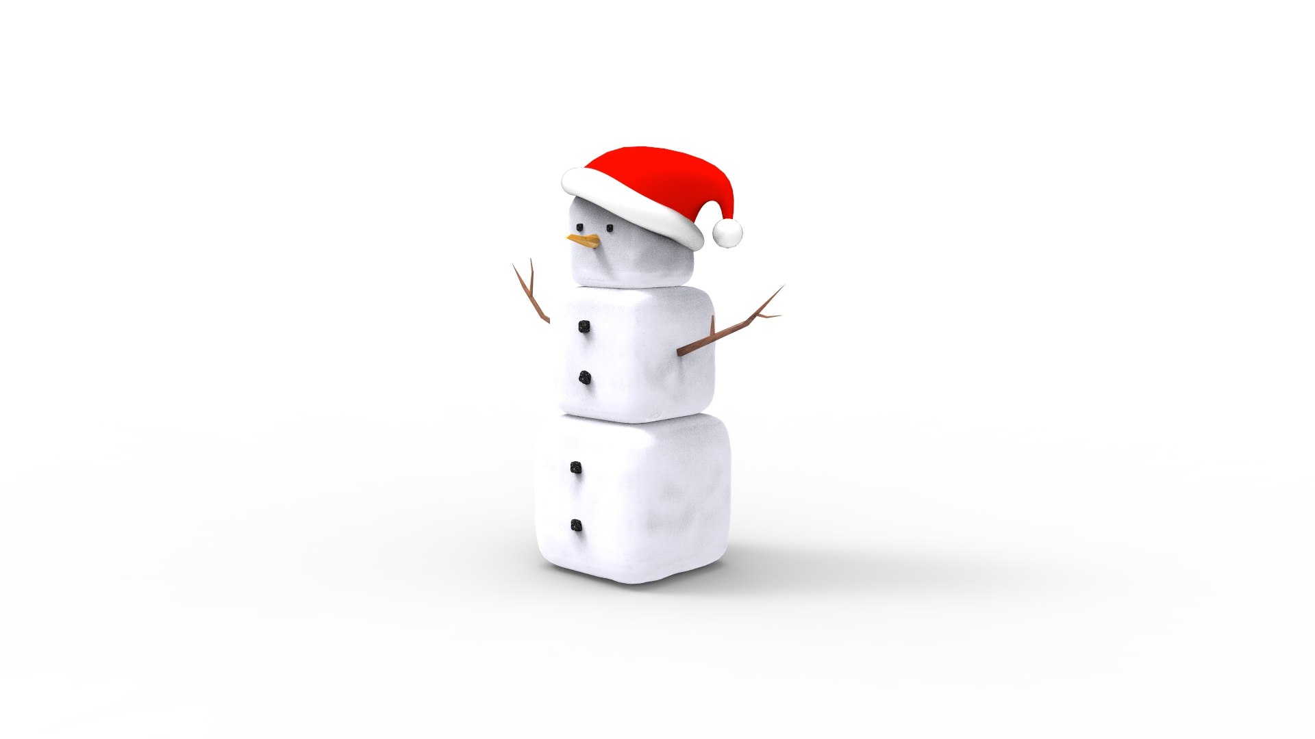 3d model of snowman cube