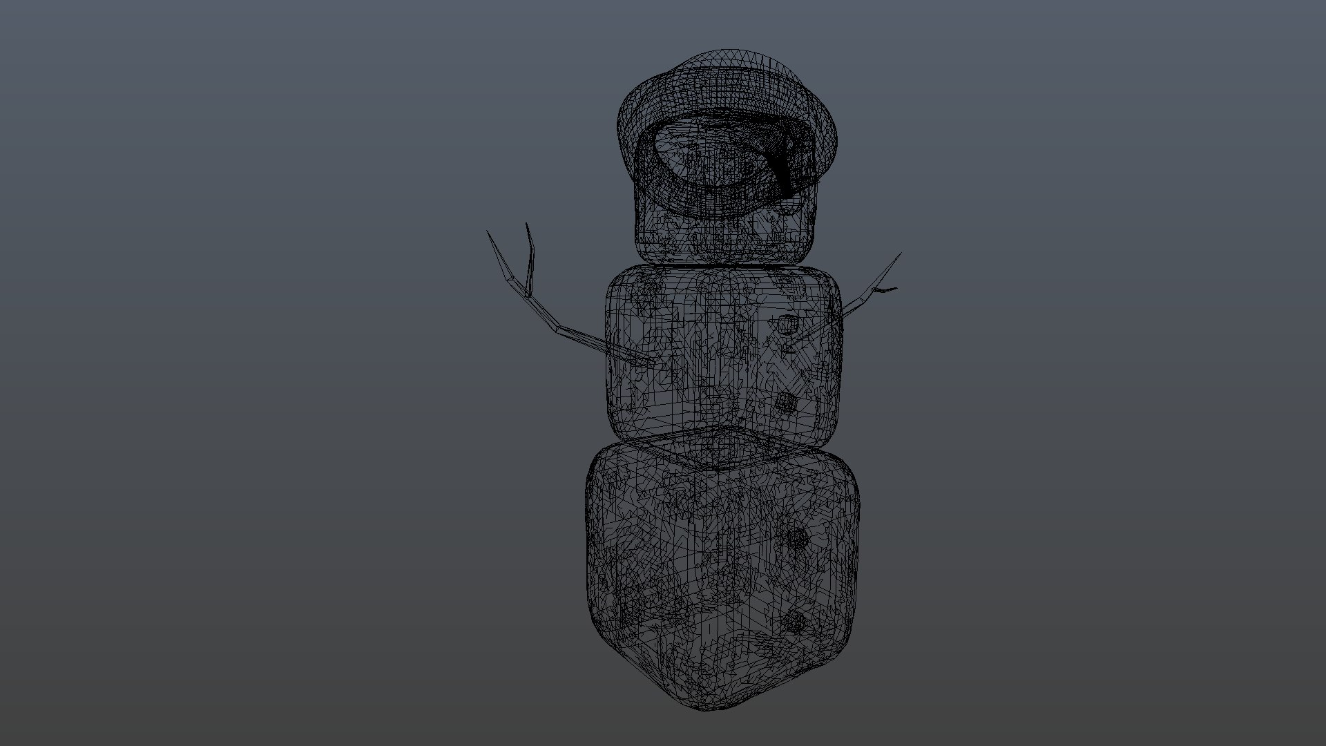3d model of snowman cube