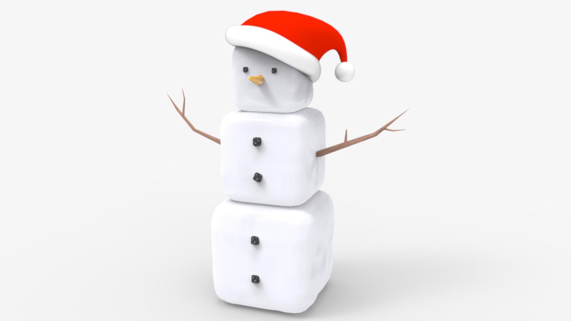 3d model of snowman cube