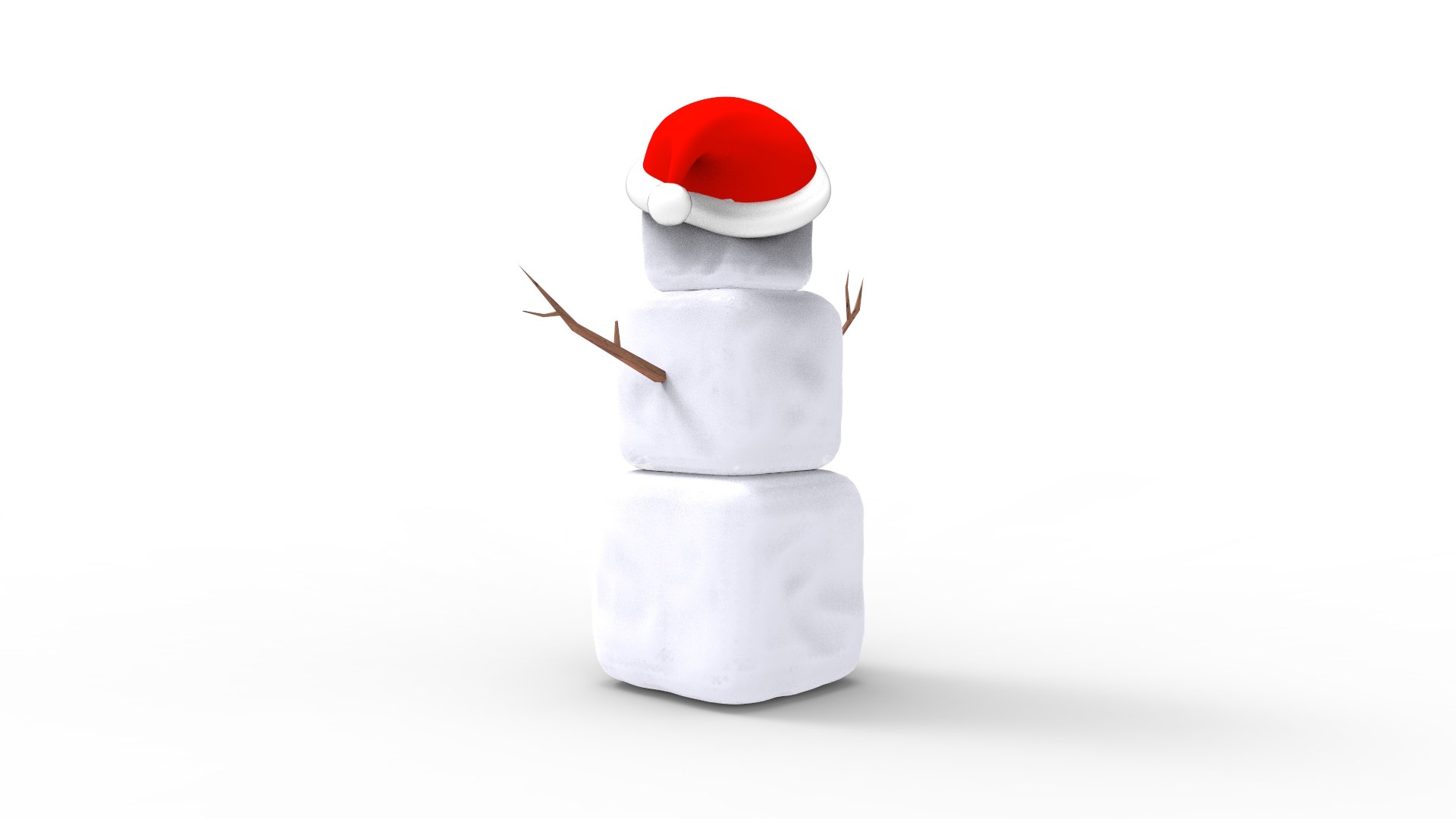 3d model of snowman cube