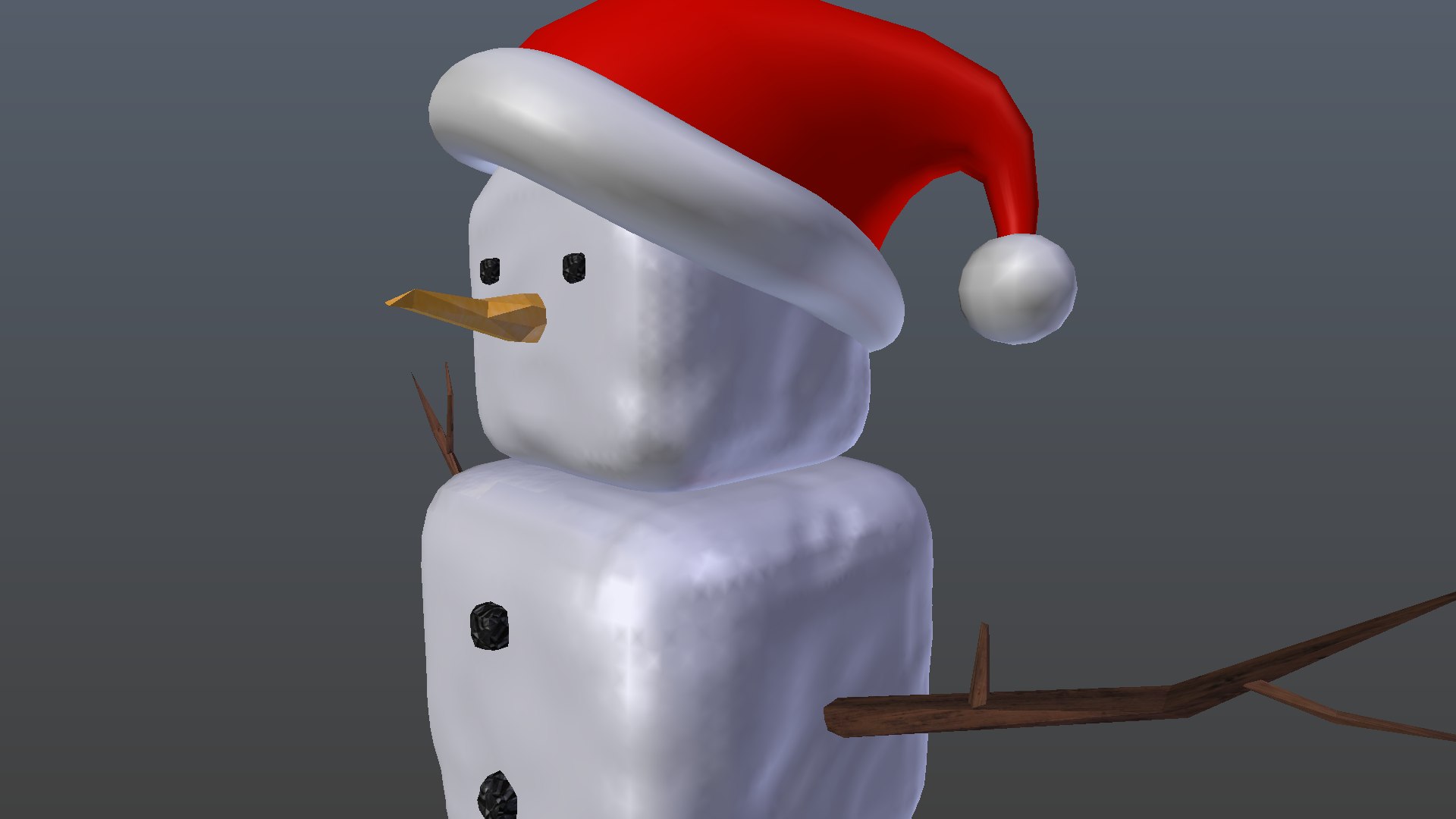 3d model of snowman cube