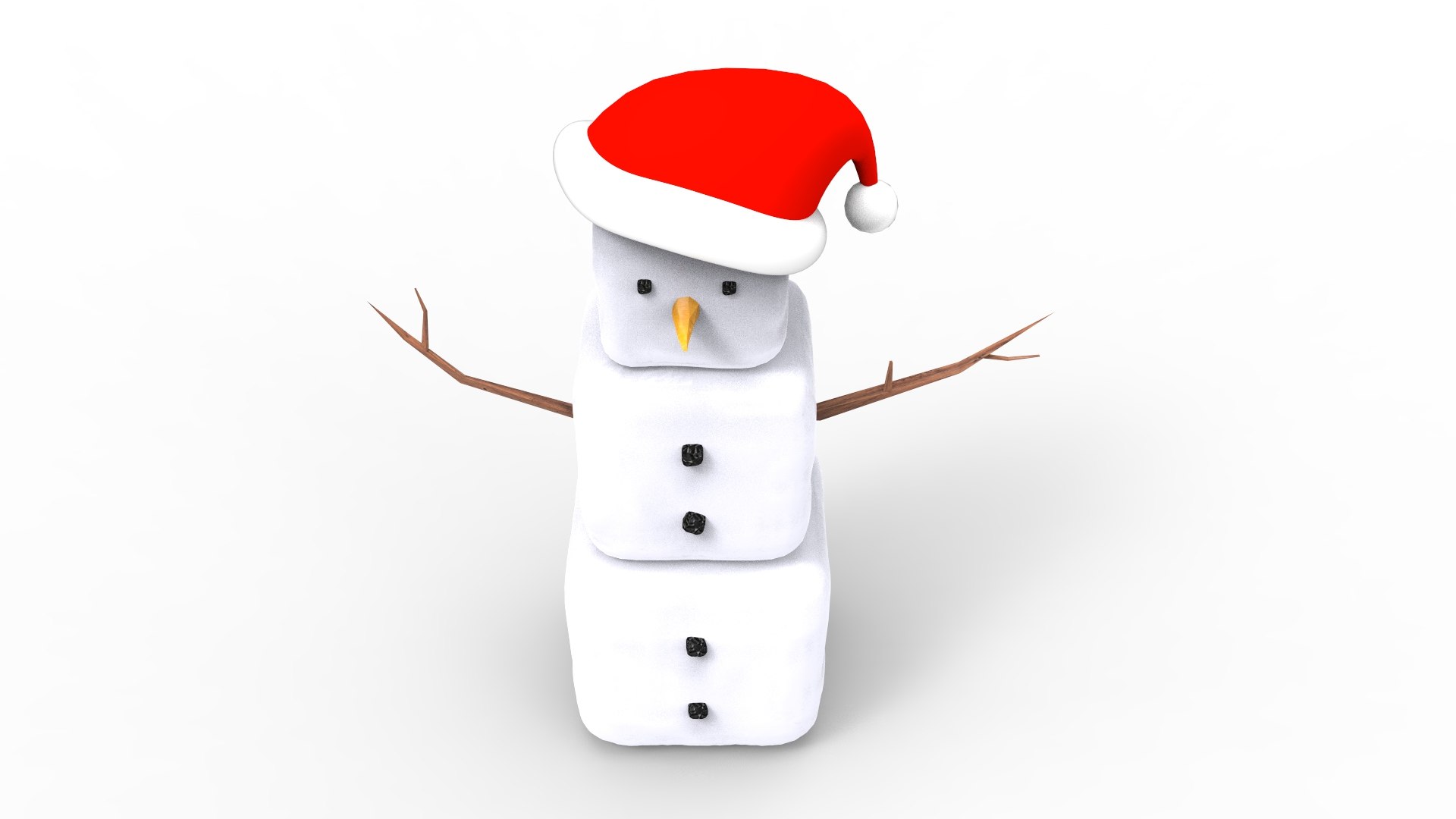 3d model of snowman cube