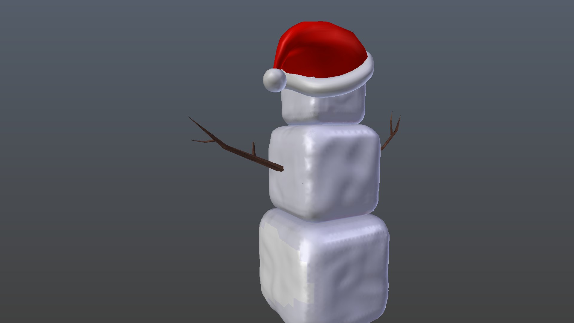 3d model of snowman cube