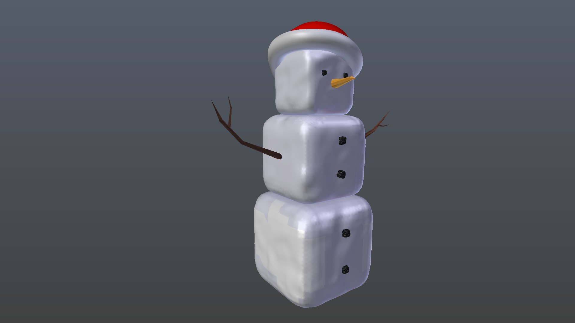 3d model of snowman cube