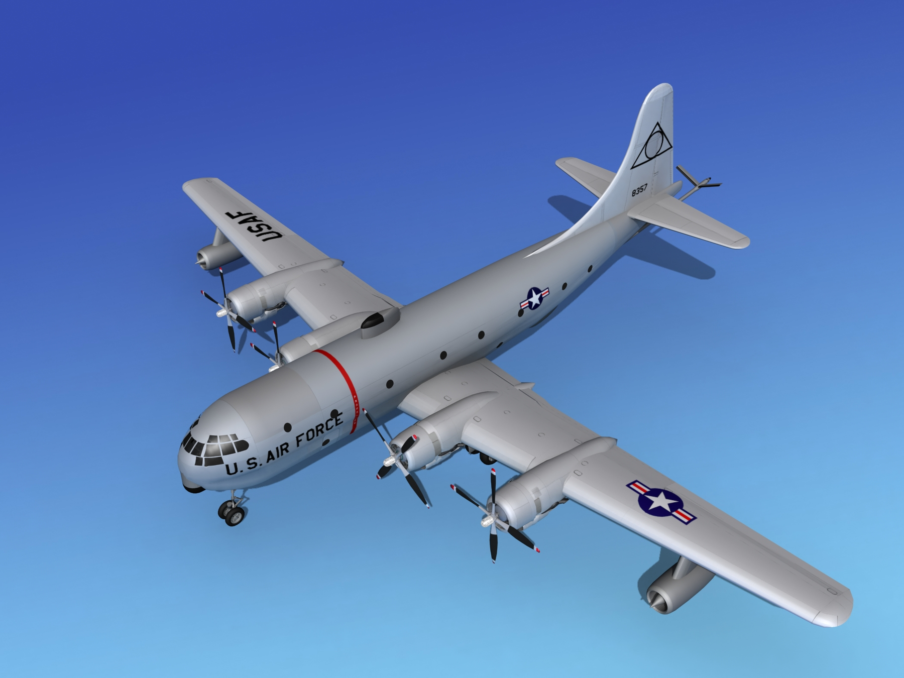 propellers tanker kc-97 boeing 3d 3ds