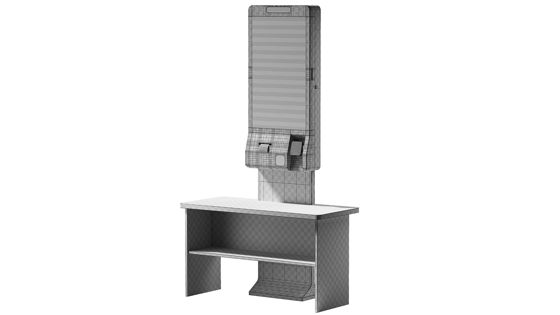 3D Self-service Checkout Interactive Touch Kiosk Payment Terminal Model ...