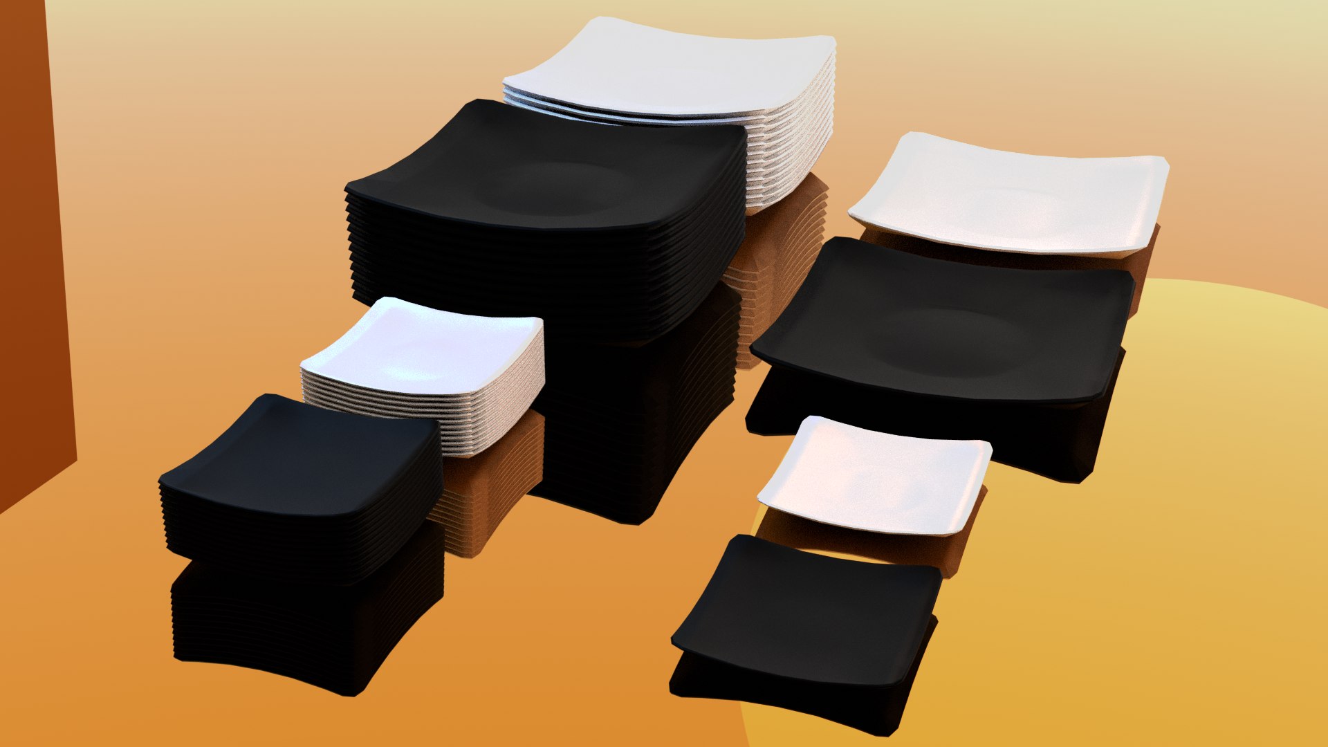 3D Model Plates And Saucers - TurboSquid 1984748