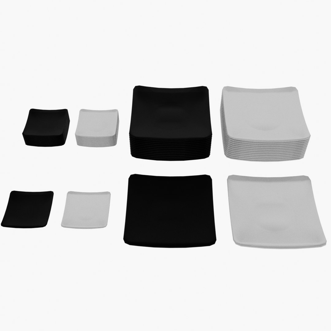 3D Model Plates And Saucers - TurboSquid 1984748