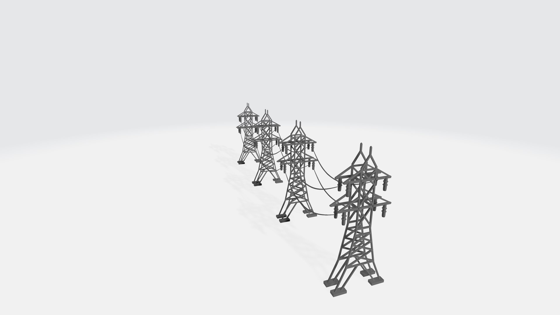 Three-Dimensional Electricity Transmission Tower 3D Model - TurboSquid ...