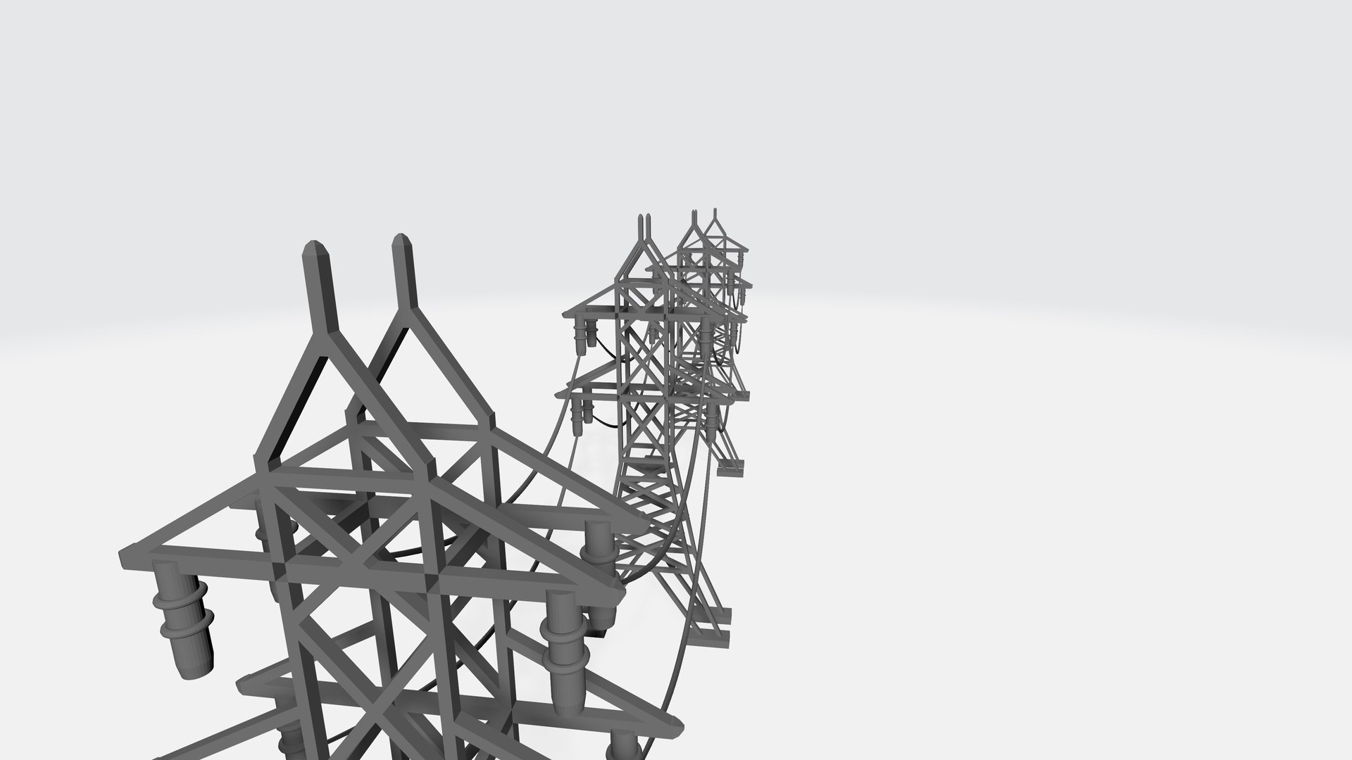 Three-Dimensional Electricity Transmission Tower 3D Model - TurboSquid ...