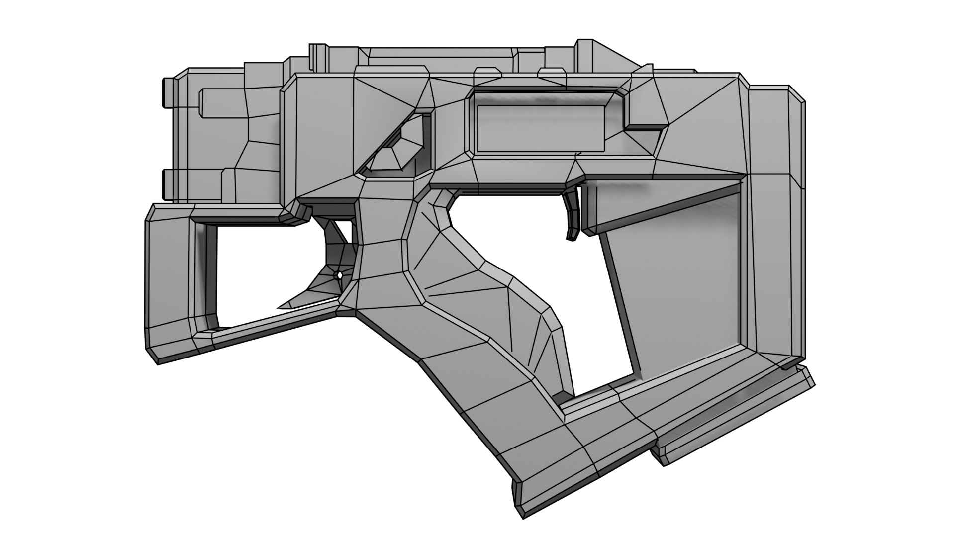 3D Low Poly Sci-fi Metalic Pistol Gun Model - TurboSquid 2055693