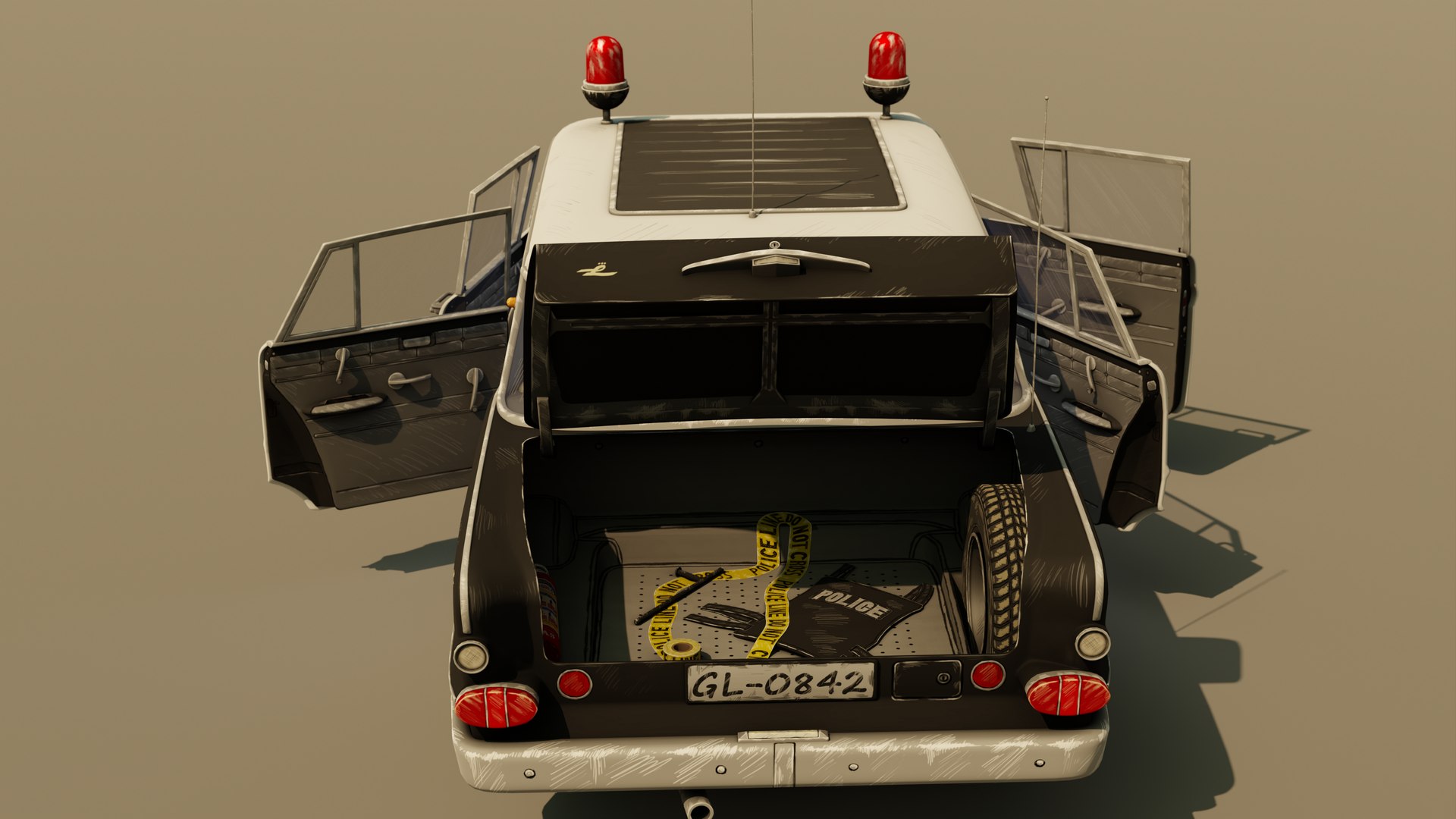 3D Stylized Police Car Model - TurboSquid 1579961