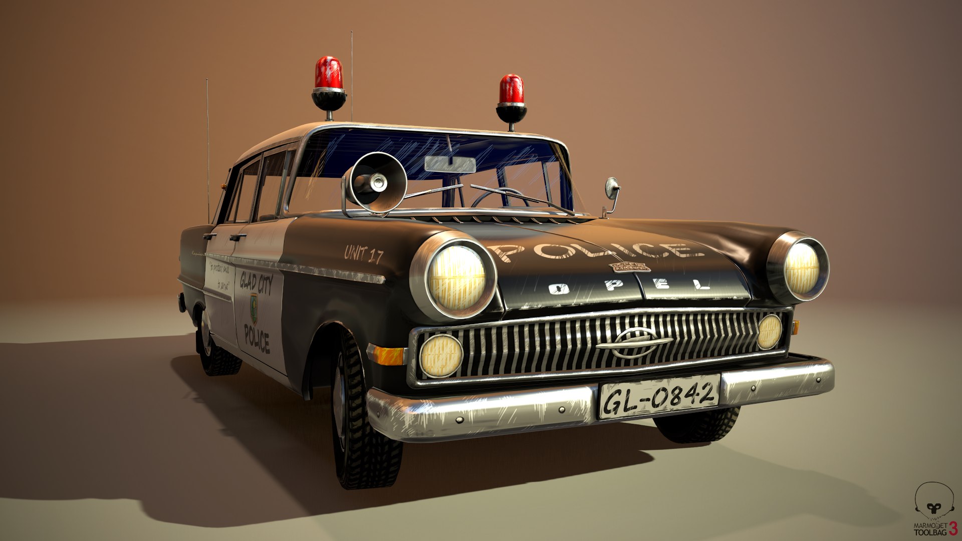 3D stylized police car model - TurboSquid 1579961