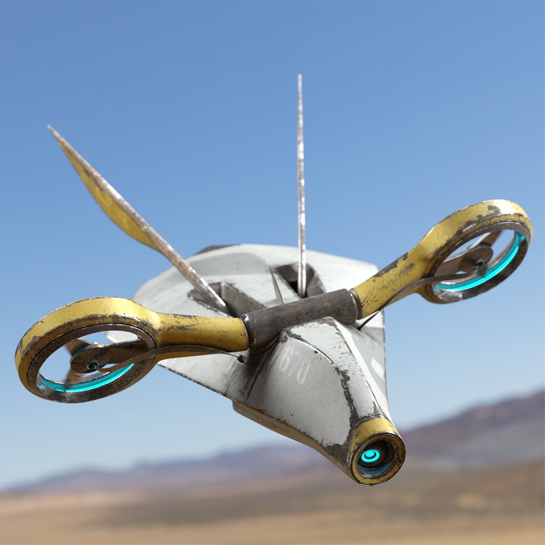 Sci-Fi Surveillance Drone Model - TurboSquid 2221453