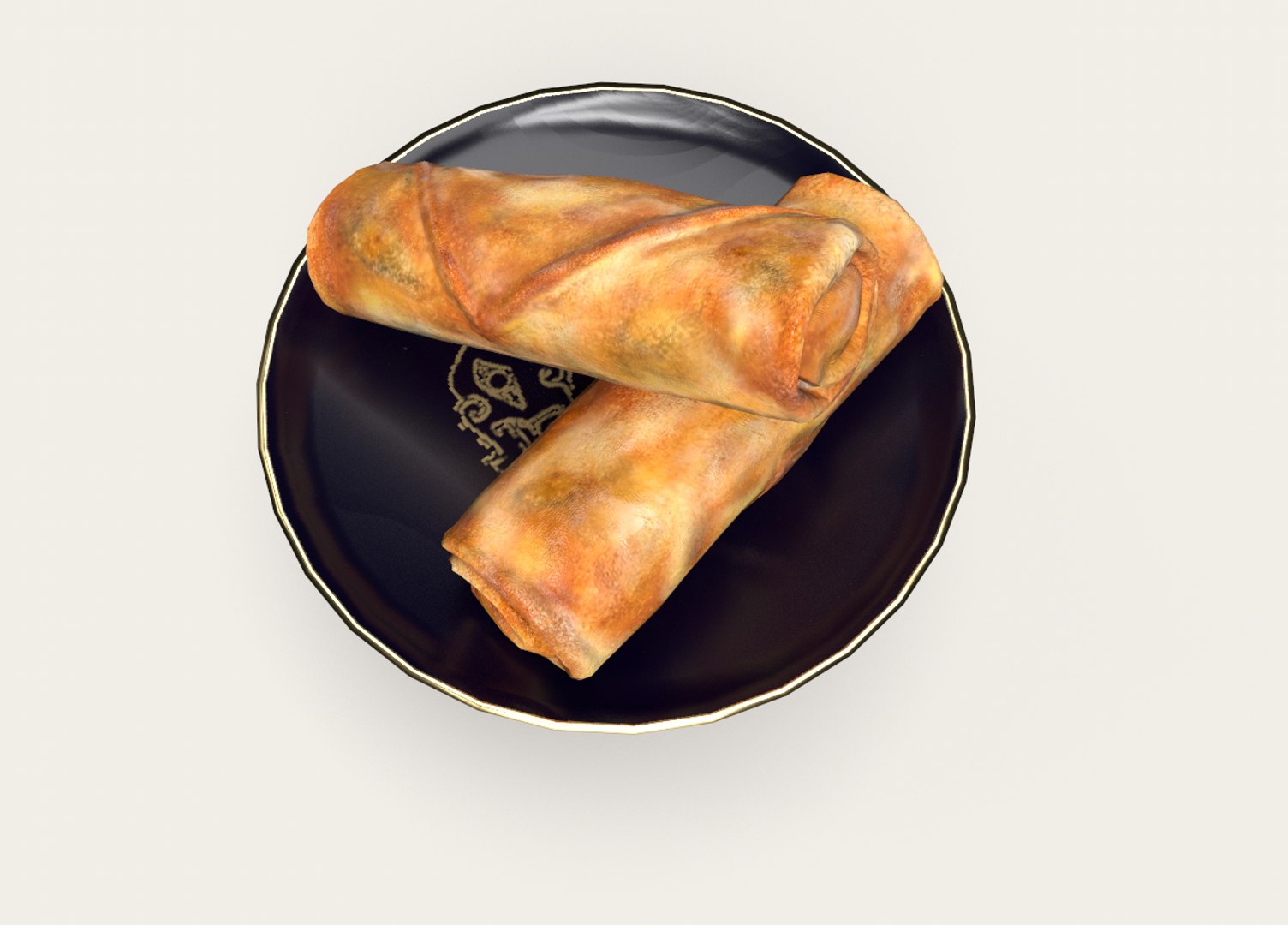 Asia food spring rolls 3D model - TurboSquid 1611709