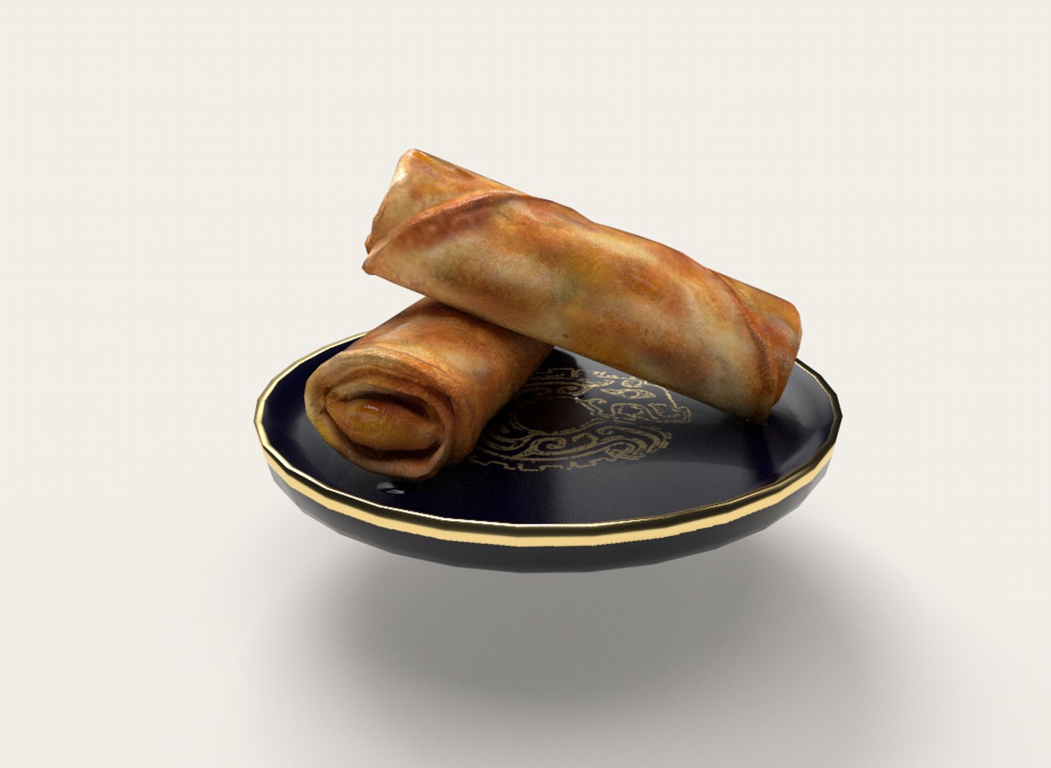 Asia food spring rolls 3D model - TurboSquid 1611709