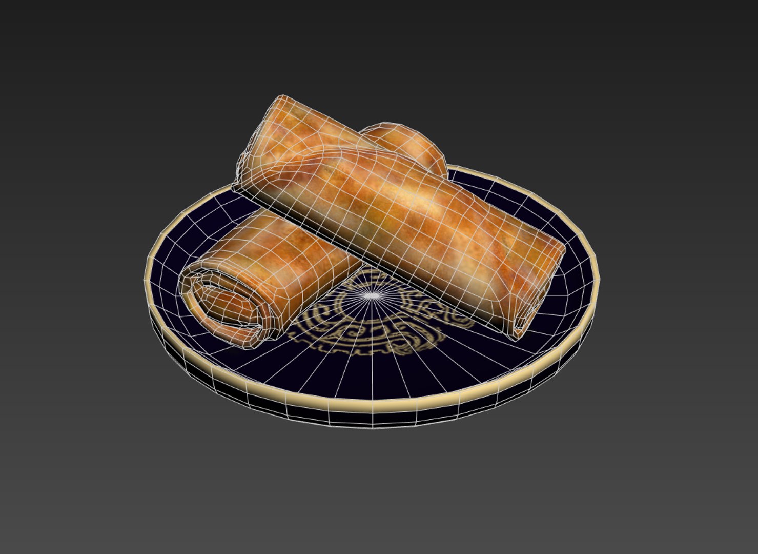 Asia food spring rolls 3D model - TurboSquid 1611709