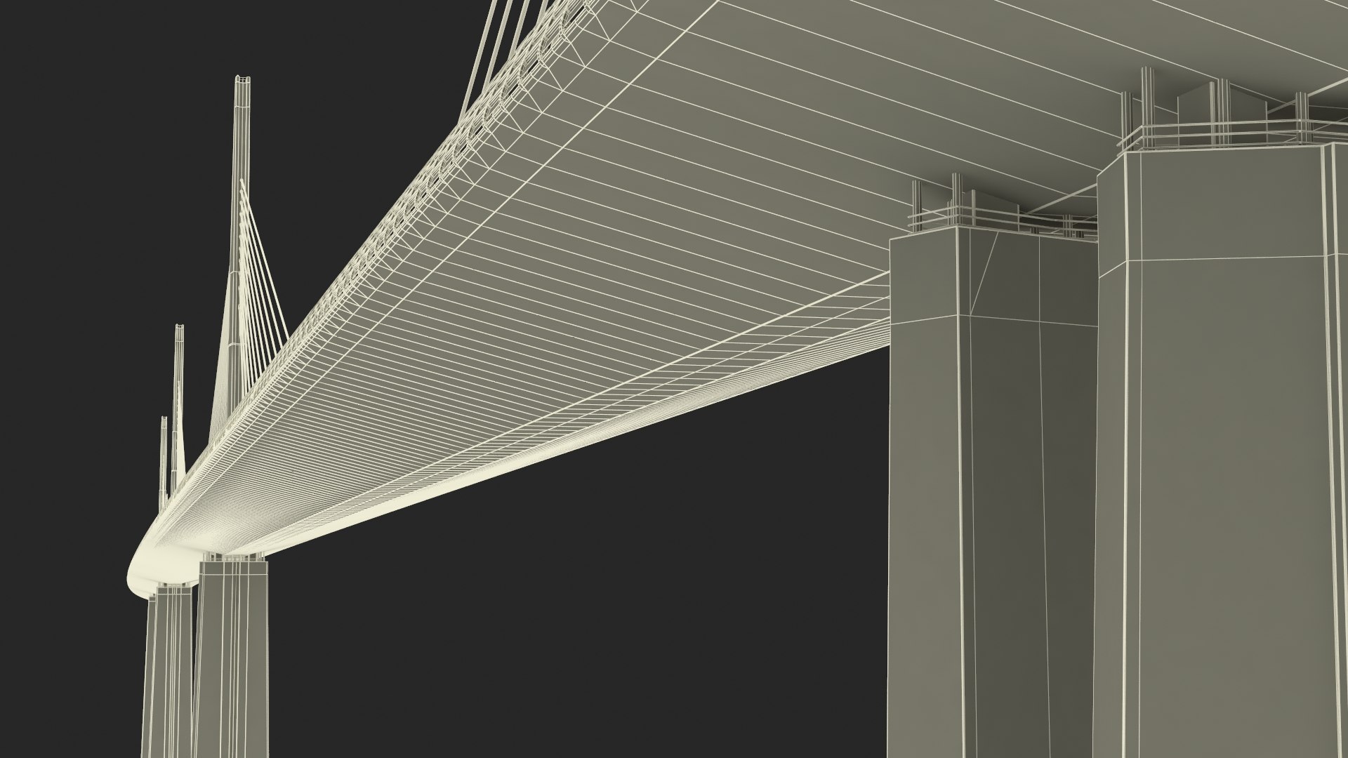 3D Suspension Bridge Millau Viaduct Model - TurboSquid 2266944