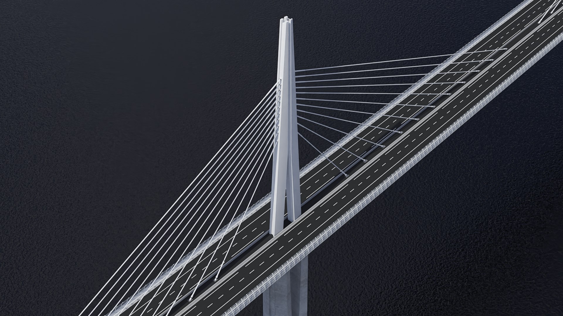 3D Suspension Bridge Millau Viaduct Model - TurboSquid 2266944