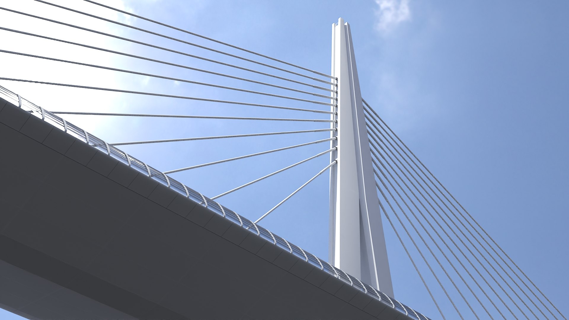 3D Suspension Bridge Millau Viaduct Model - TurboSquid 2266944