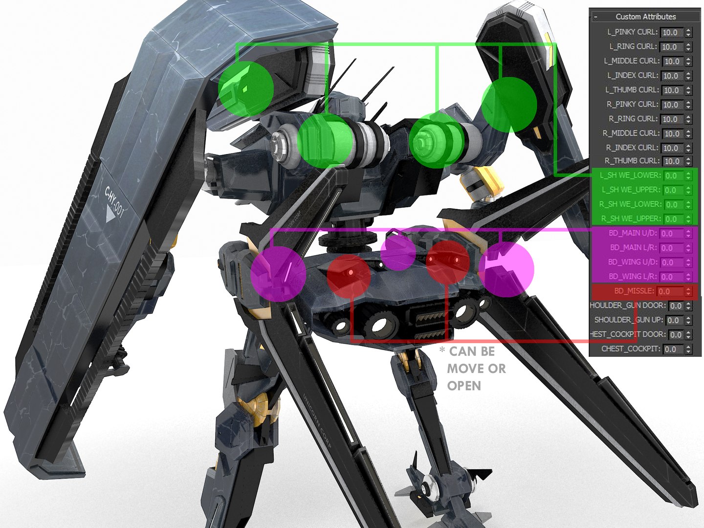 Robot C-hy-001 3ds