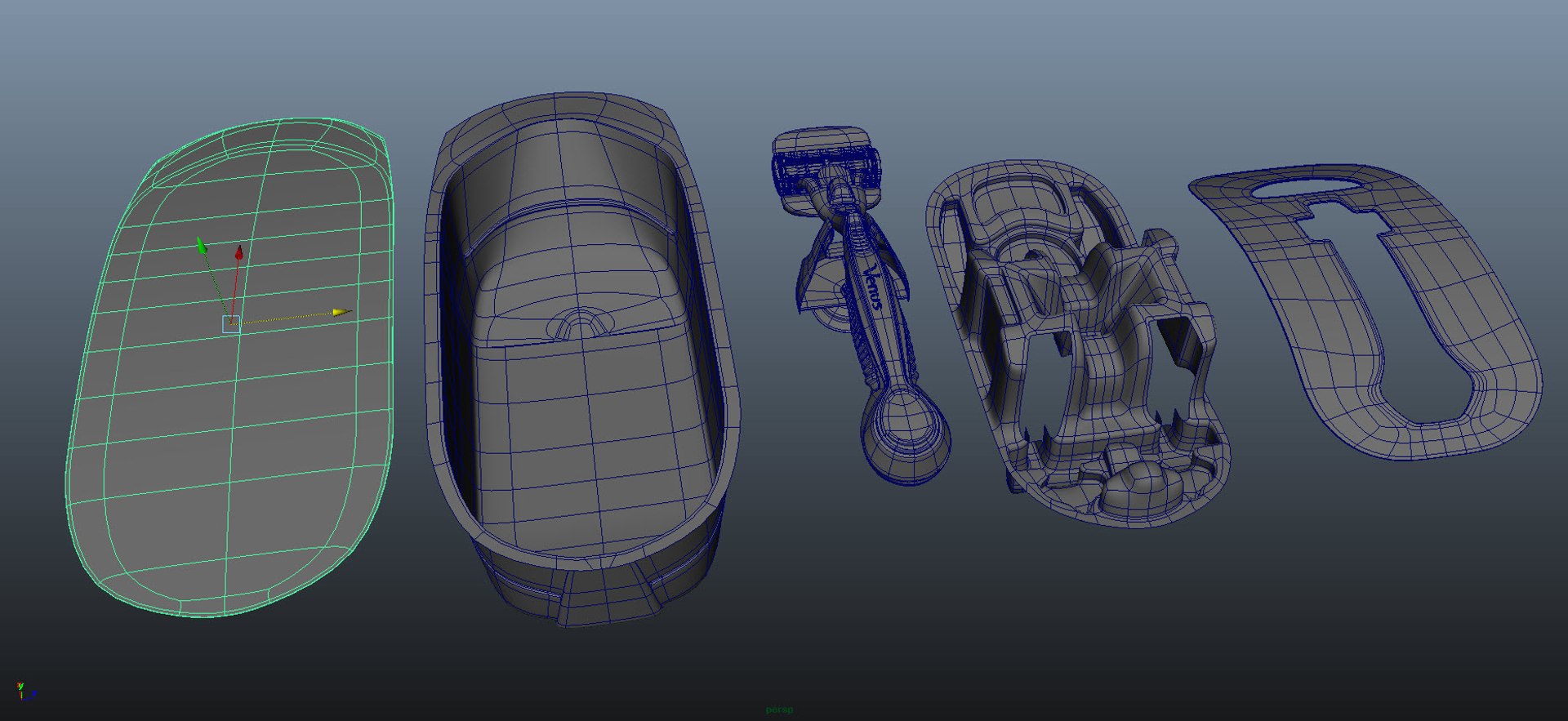 venus razor packaging 3d model