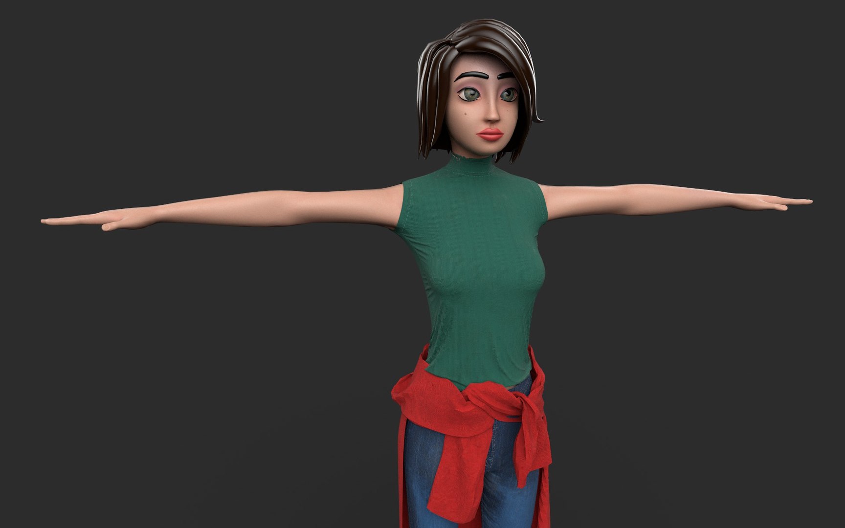 3D stylized modern look female character model - TurboSquid 1531517