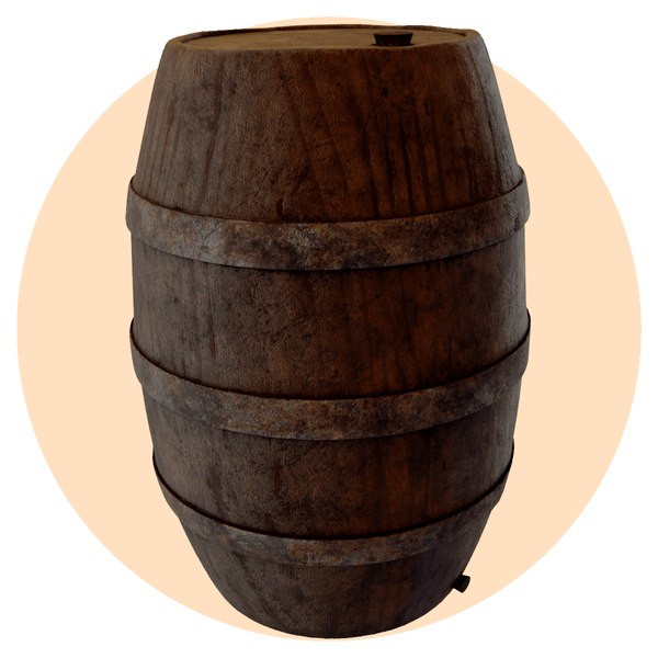 Dirty Wooden Barrel - game ready 3D model - TurboSquid 1897348