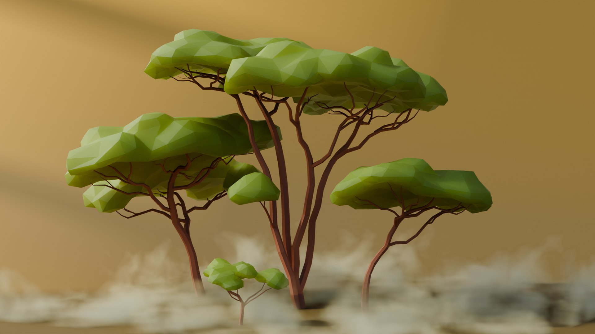 3D Low Poly Savanna Trees Model - TurboSquid 2393254