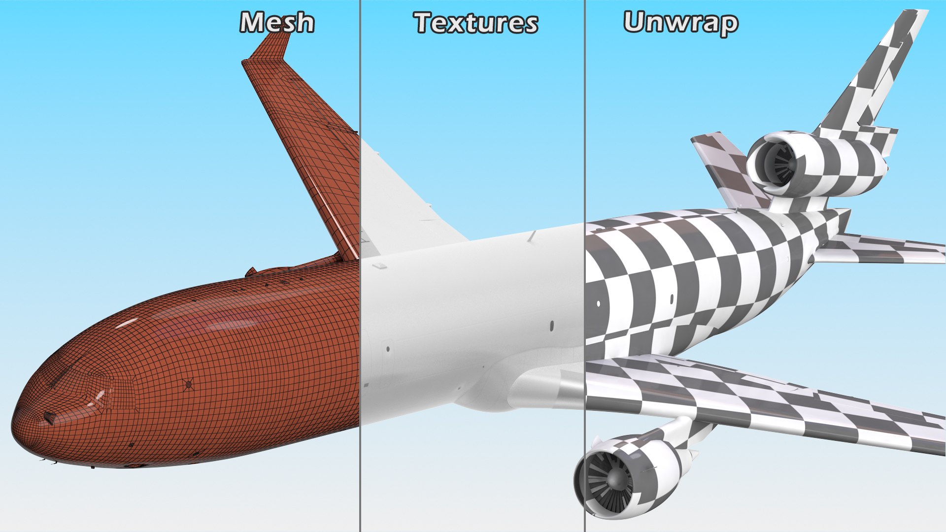 3D McDonnell Douglas MD11 Tri Jet Wide Body Airliner Flight ...