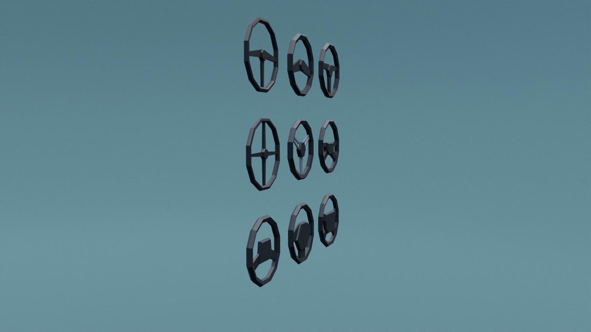 3D Pack Of 9 Type Car Steering Wheels Low-poly 3D Model - TurboSquid ...