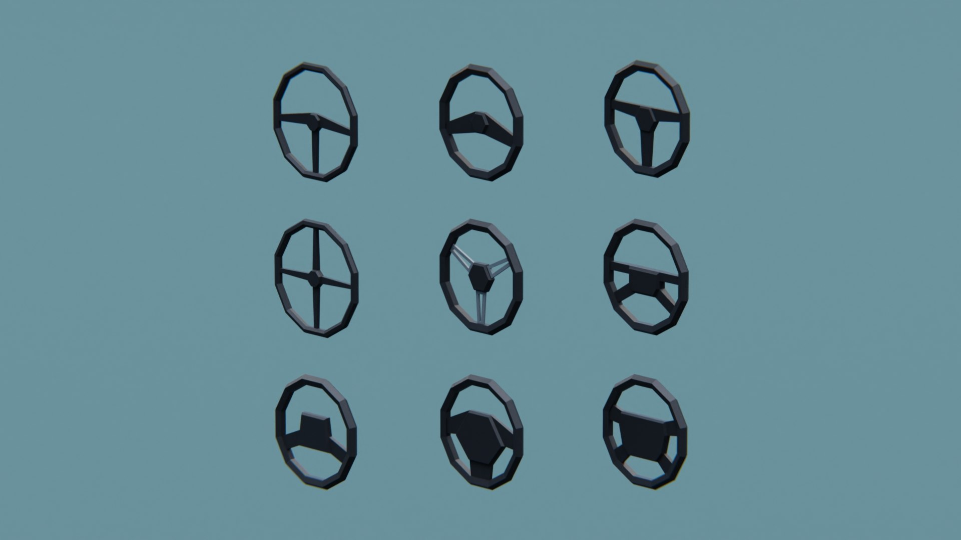 3D Pack Of 9 Type Car Steering Wheels Low-poly 3D Model - TurboSquid ...