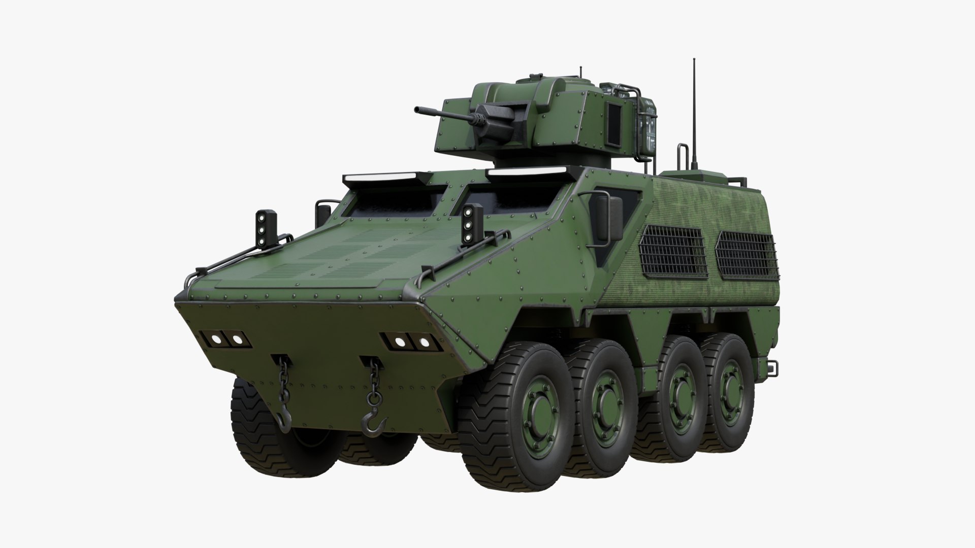 3D Model Woodland Green Armored Personnel Carrier APC Military Vehicle ...