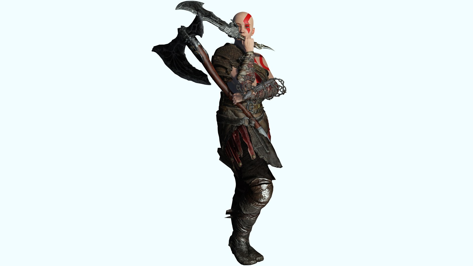 Kratos Female Red 3D Model - TurboSquid 2045156
