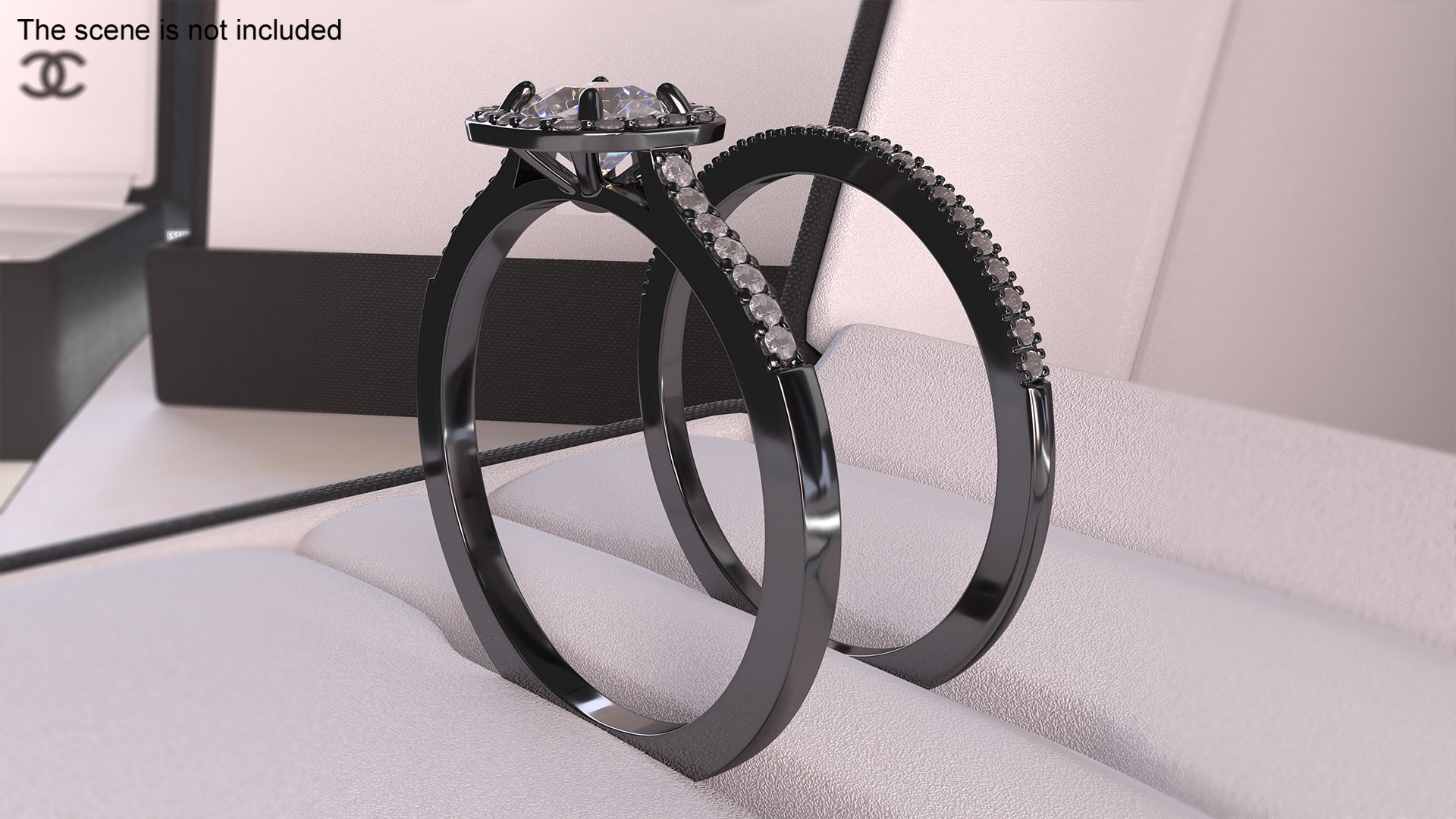 Engagement Rings Black Color 3D model - TurboSquid 2169484