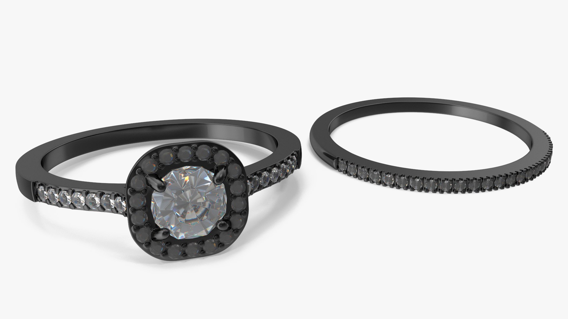 Engagement Rings Black Color 3D model - TurboSquid 2169484