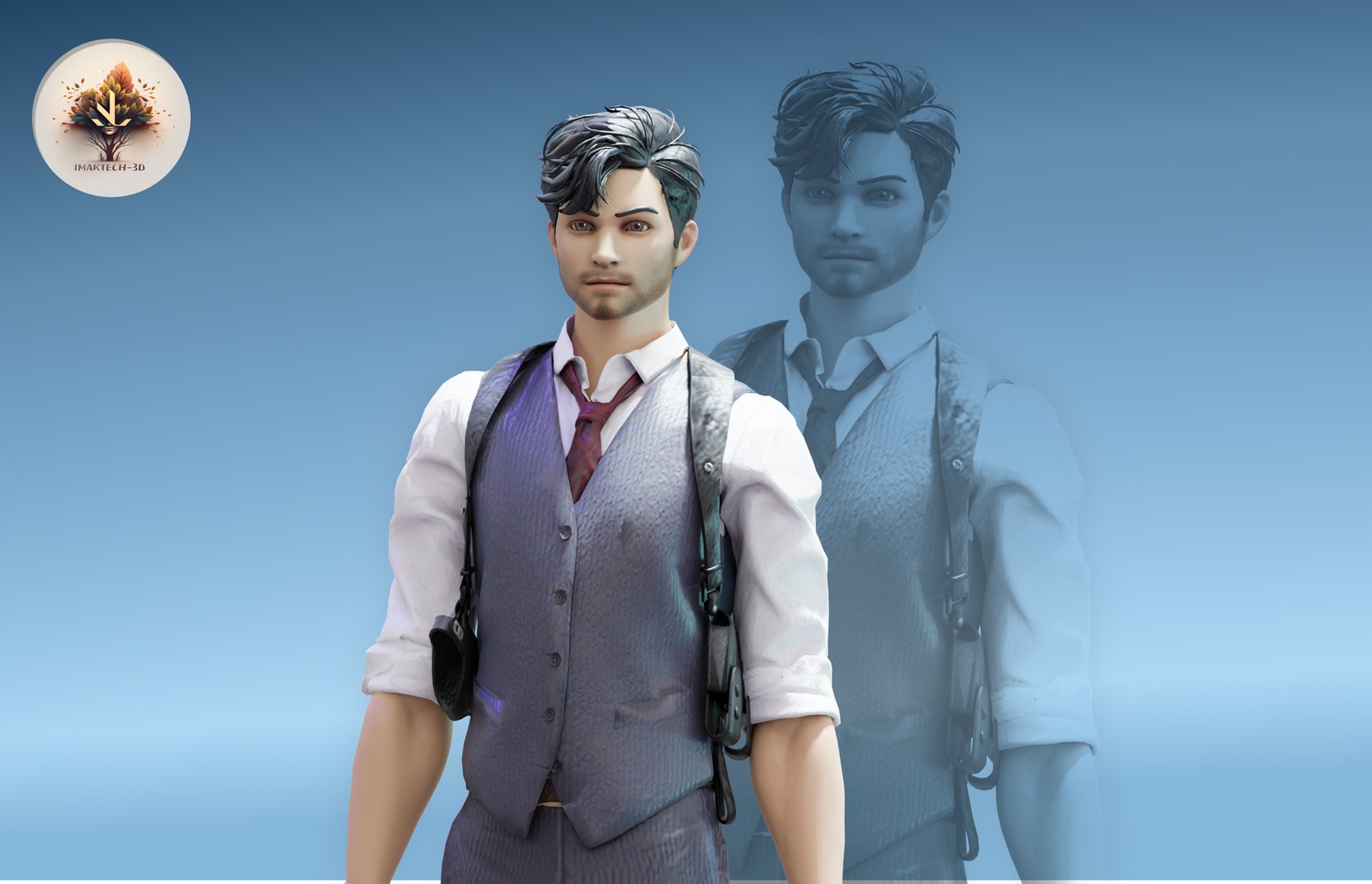 3D Low-Poly Humanoid Character with Detailed Clothing Assets Low-poly ...