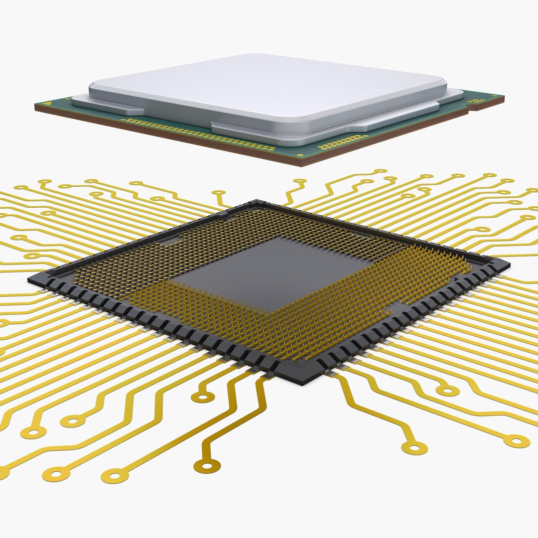 3D CPU Processor With Circuit Board Elements M1 - TurboSquid 2385227