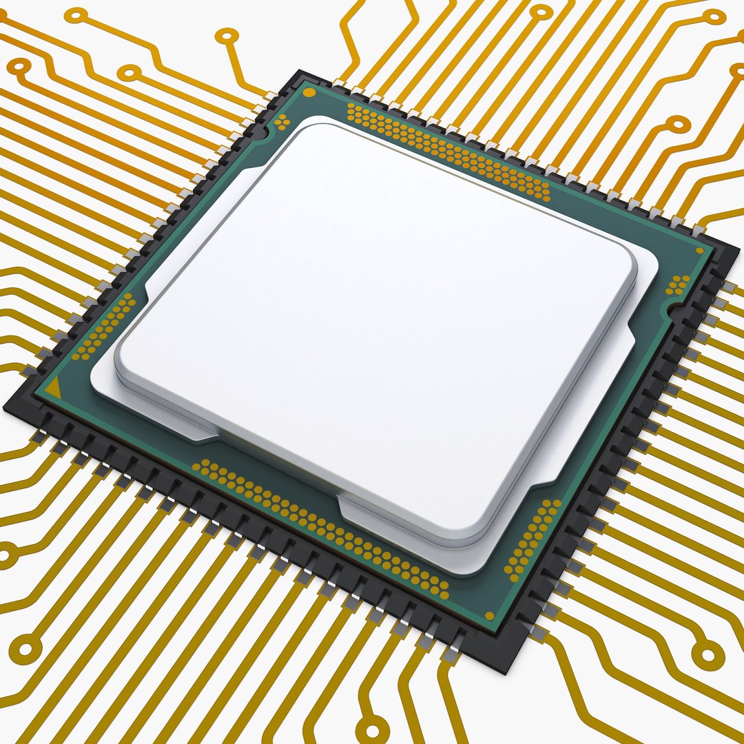 3D CPU Processor With Circuit Board Elements M1 - TurboSquid 2385227