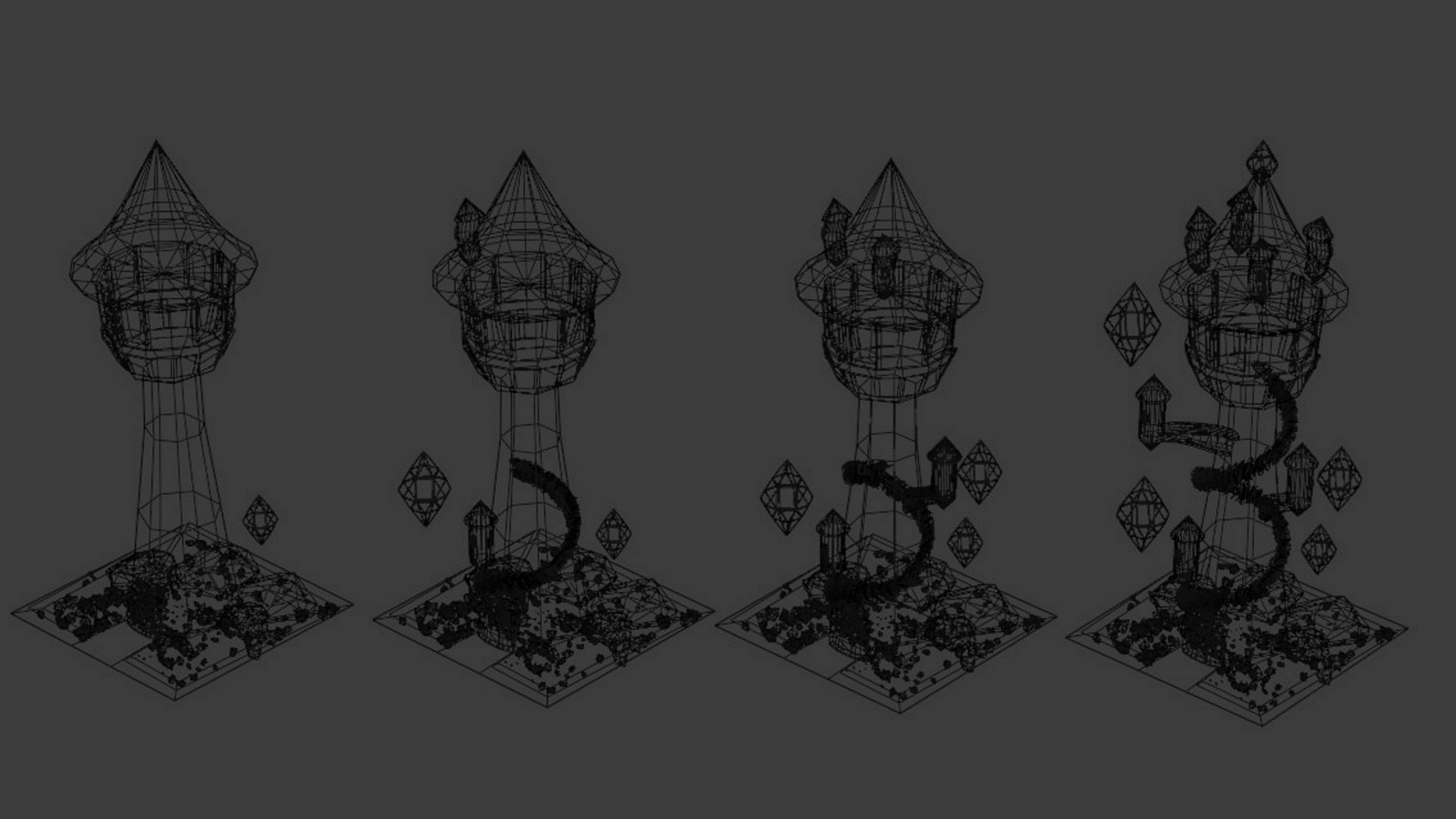 3D Model Mage Tower For Game With 4 Tiers - TurboSquid 1871006