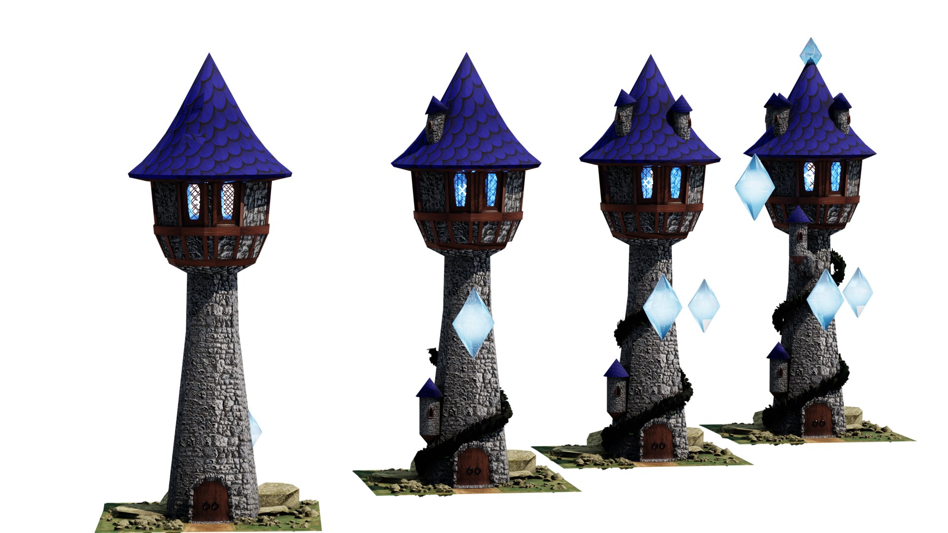 3D Model Mage Tower For Game With 4 Tiers - TurboSquid 1871006