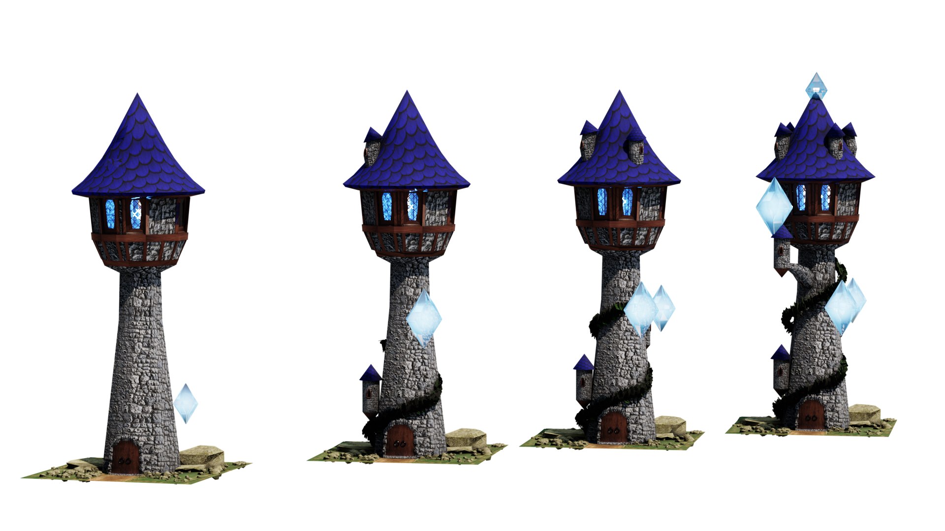 3D Model Mage Tower For Game With 4 Tiers - TurboSquid 1871006